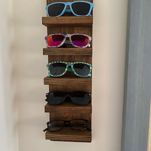 Wooden Sunglasses Shelf Floating Shelf Entryway Organization Eyeglass ...