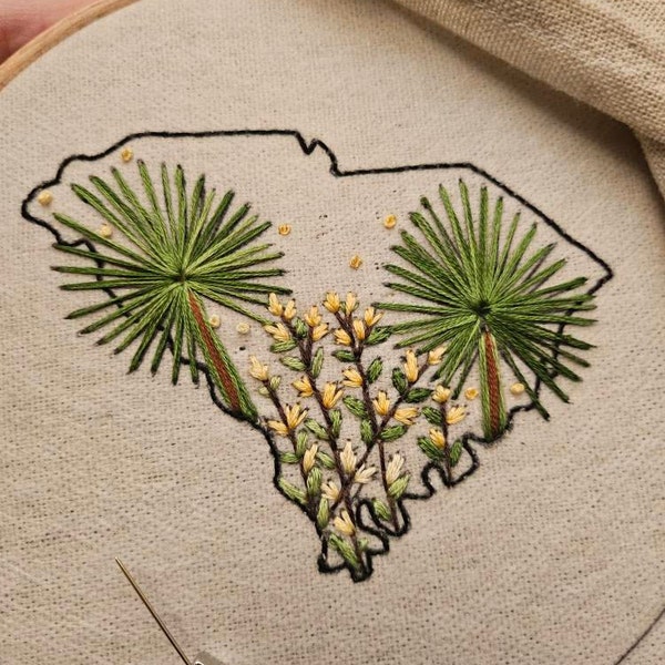 South Carolina State Embroidery Pattern - Instant Digital Download -PDF ...