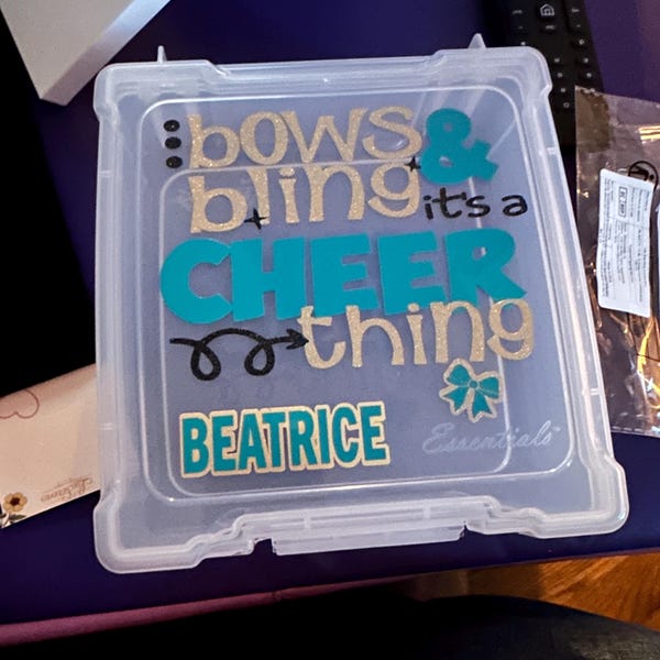 Cheer Bow Box, Cheer Bow Box and Makeup Bag, Cheer Bow Holder, Bow Box ...