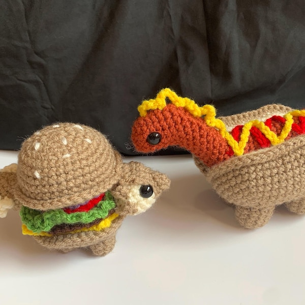 Dinosaur Crochet Pattern Bundle, Dino Snack Trio Crochet, Ice Cream ...