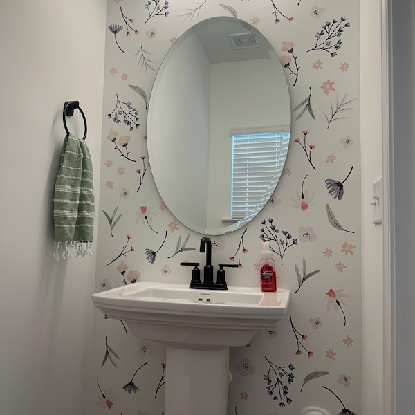 Watercolor Flower Greenery Wall Decals Nature Sticker Boho Nursery ...