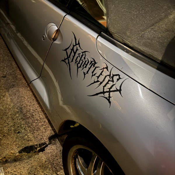 Nightlife Metal Font Windshield Banner- Gothic Style (night, Car Decals ...