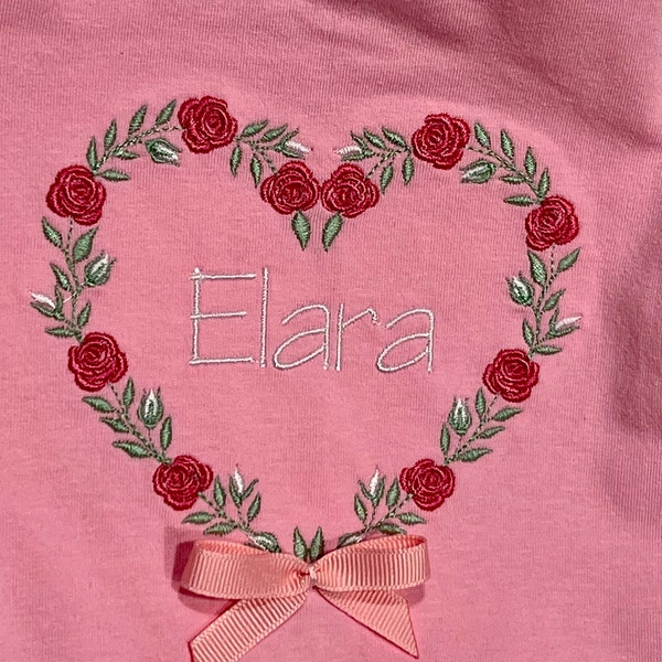 Heart With Roses Embroidery Designs - Flower Embroidery Design Machine ...