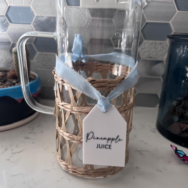 Mimosa Bar Acrylic Juice Tags — PRICE FOR 1 PIECE | Carafe Labels for ...