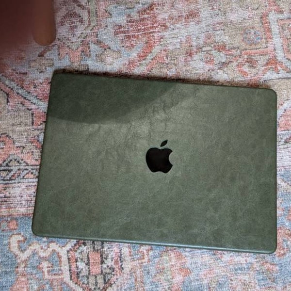 Army Green Leather Laptop Case Vegan Leather Case MacBook Pro 13 Pro 15 ...