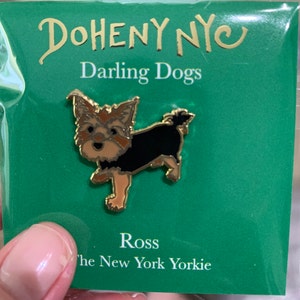 Yorkie Yorkshire Terrier Pin Ross the New York Yorkie Hard Enamel Pin ...