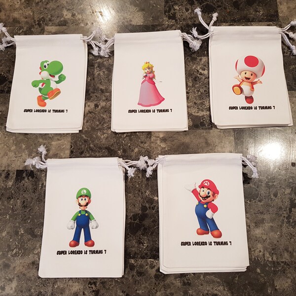 Super Mario Favor Bags-kids Favor Bags-super Mario Birthday Party ...