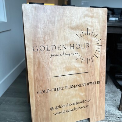 Personalized A-frame Sign, Custom Business Sign, Sandwich Sign, Sidewalk Sign, Event Sign, Wood ...