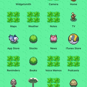 Ios 167 Icons Pokemon Fire Red Leaf Green Iphone IOS14 App | Etsy