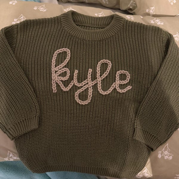 Personalized Hand Embroidered Baby Boy and Toddler Boy Sweaters // Baby ...