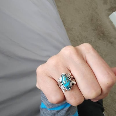 Natural Turquoise Ring, Handmade Ring, 925 Solid Sterling Silver Ring ...