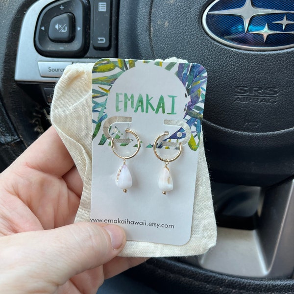 Charm Huggies, Interchangeable Shell, Tahitian Pearl, Pikake Charm ...