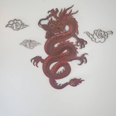 Multilayer Chinese Dragon Laser Cut File SVG Laser Cutting Dragon DXF ...