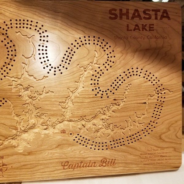 Personalized, Customized Lake Cribbage Board & Wall Art - Etsy