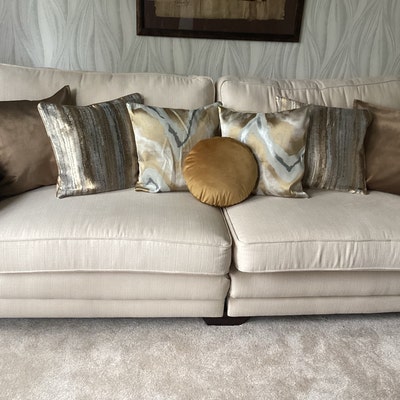 Handmade Soft Round Plush Velvet Cushion Cover Circle Bed Sofa ...