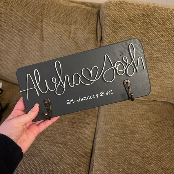 Personalised Keyhook • New Home Gifts • Key Hooks • Wooden Key Hook • Wedding Gifts • First Home ...