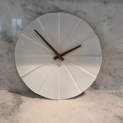 Driini Analog Dome Glass Wall Clock Wood Frame With Two-tone Wooden ...