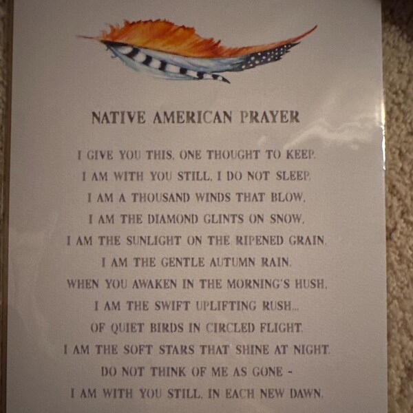 Lakota Prayer Art Print: Native American Feathers, Spiritual Decor - Etsy