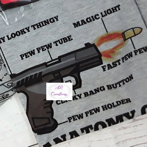 Anatomy of A Pew Pewer PNG File Digital Download Sublimation Gun Pistol ...