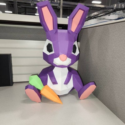Bunny Papercraft 3D DIY Low Poly Paper Crafts Easter Rabbit Decor Model ...