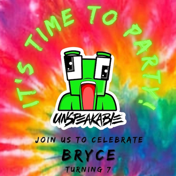 Unspeakable Invitation, Unspeakable Birthday Invite, Unspeakable ...