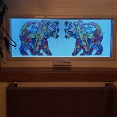 Dandelion Stained Glass Window Cling Dandelion Window Film Suncatcher ...