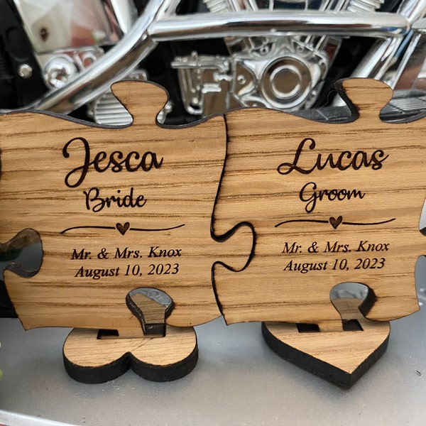 Personalised Jigsaw Wedding Placenames Place Settings, Wooden Puzzle ...