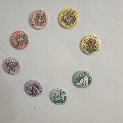 Creepy Cute Cryptids Magnet or Pin Set Cryptid Art Mothman Bigfoot ...