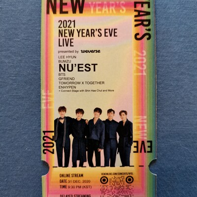 BTS NYEL 2021 TICKET New Year's Eve Live Commemorative Ticket - Etsy
