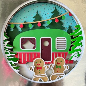 Christmas Gingerbread Camper 3D SVG Layered Shadow Box RV Glamping ...