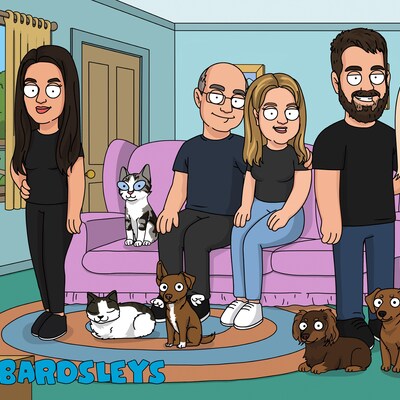 SALE Custom Family Guy Portrait, Cartoon Style, Personalized Family ...