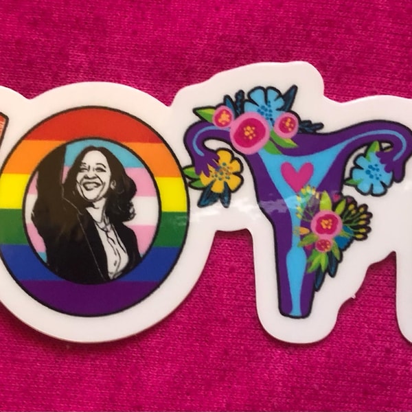 Kamala Harris Sticker, Dishwasher Friendly Sticker, Kamala Rainbow ...