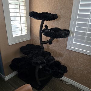 HEXAFLORA Wood Floral Cat Tree Tower, Wooden Cat Tower, Modern Cat ...