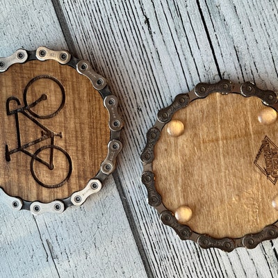 Race Medals W/ Upcycled Bike Chain, Laser Cut Wood, Bicycle Awards ...