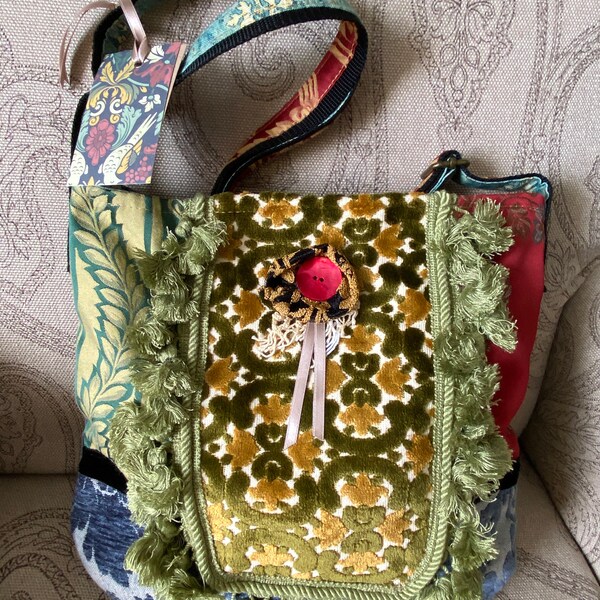 Eclectic Patchwork Handbag - Velvet Boho Bag - Romantic Style Purse - Etsy