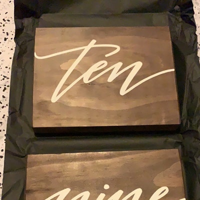 WOODEN Table Numbers Custom Freestanding Wedding Table Number Signs ...