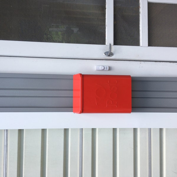 Red Swedish Wall Mount Mailbox - Distinctive POST Decal - Unique ...