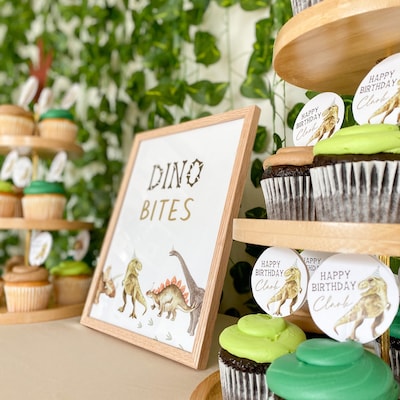 Dinosaur Party Signs Bundle, Editable Dino Birthday Signs Decor, Dino ...