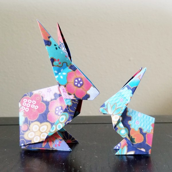 Origami Bunny Rabbit Couple or Family, Paper Rabbits Handmade, Origami ...