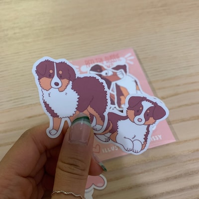 Cute Puppy Stickers Australian Shepherd Puppy Red Tri - Etsy