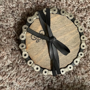 Repurposed Bike Chain Coasters, Gift Set, Cyclist, Housewarming ...