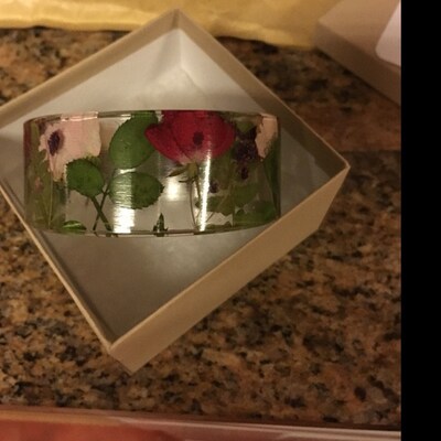 Flower Bangle / Pink Daisy Red Rose Bangle / Gifts for Her / - Etsy UK