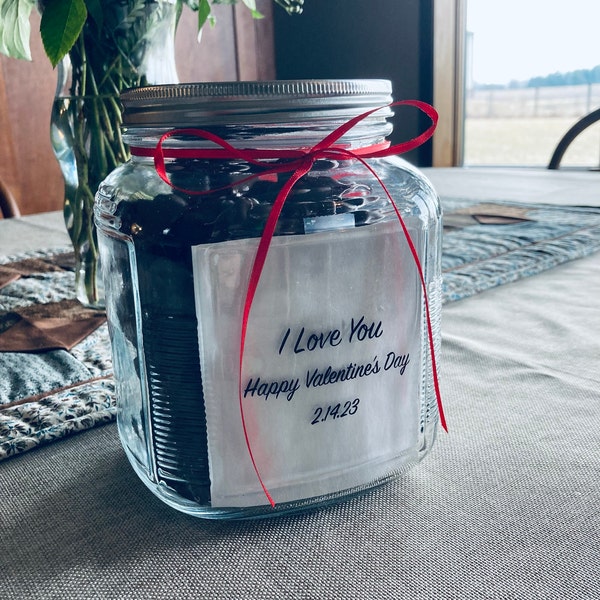 Custom Mason Jar Dollar Coin Money Slot Lid Vinyl Text. Vacation ...