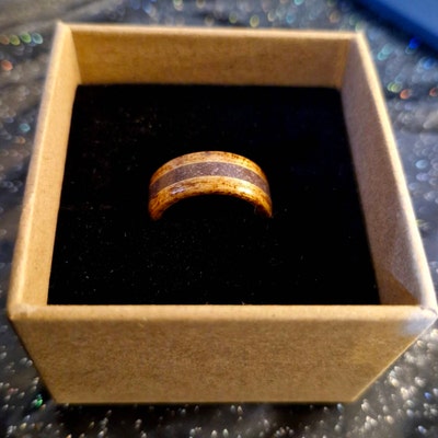 Welsh Slate Ring With Your Choice of Wood - Etsy UK