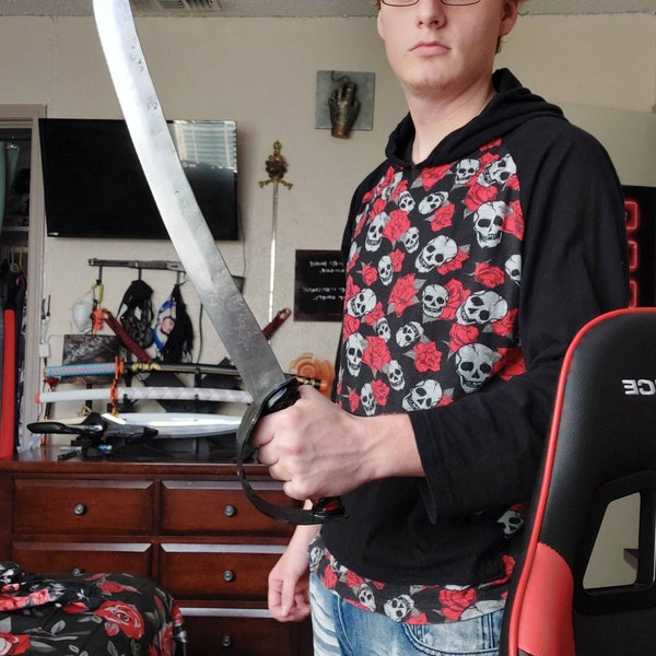 Two Handed Turkish Style Kilij Sword With Bar Guard, Railroad Spike ...