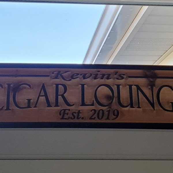 Personalized Cigar Lounge Sign / Custom Bar Sign Rustic Wedding Decor ...
