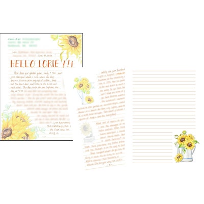 Printable Sunflower Stationery, DIGITAL DOWNLOAD, Printable Writing ...