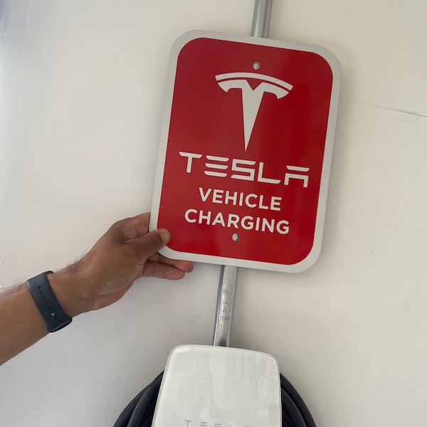 Tesla Charging Sign Wall Connector Home Mobile Charger Model 3 S X Y ...