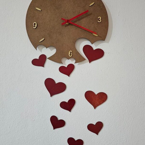 Heart Wall Clock Laser Cut Dxf Glowforge Svg Template CNC Cutting ...