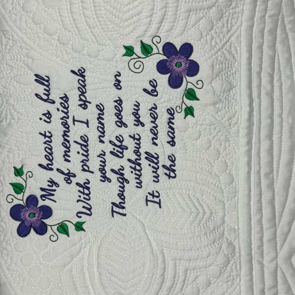 Memory Pillow Embroidery Machine Design, Sympathy Pattern (digital ...